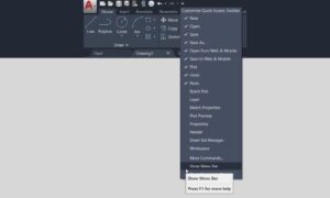 Como exibir a barra de menus do AutoCAD