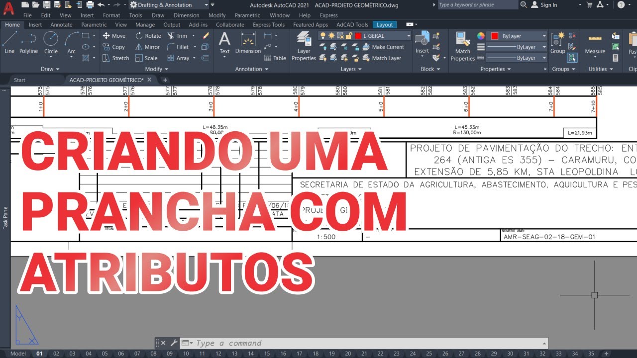 Criando uma prancha com atributos no AutoCAD - AdCAD